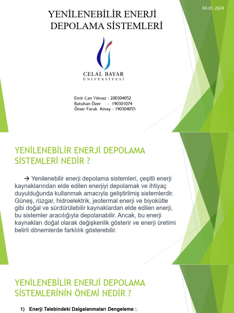 Yenilenebilir Enerji Sunum | PDF