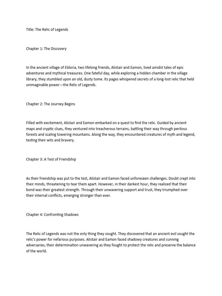 The Relic of Legends | PDF