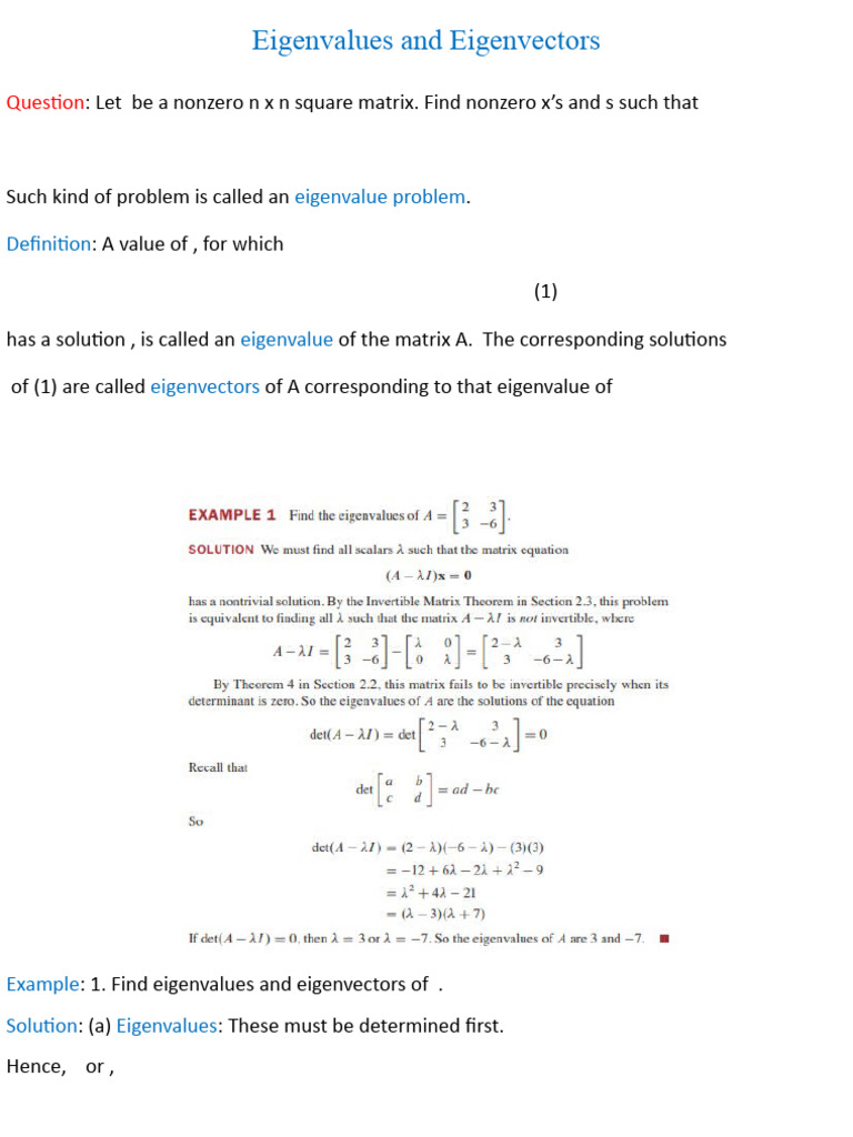 Eigenvalue Problem Solutions | PDF