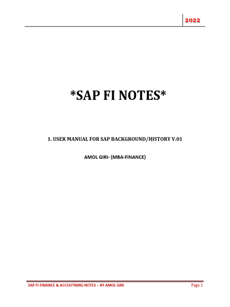 Sap Fi Notes 1 | Download Free PDF | Accounting | Enterprise Resource ...