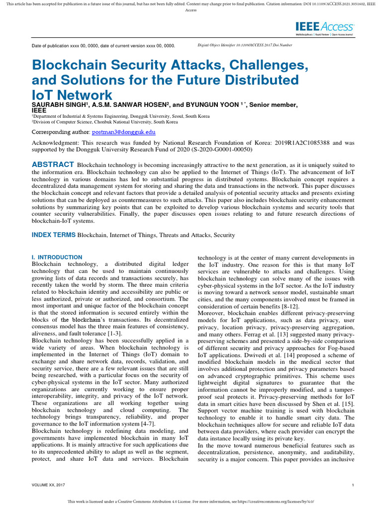Blockchain Security Attacks Challenges and Solutio | PDF | Internet Of Things | Cryptocurrency