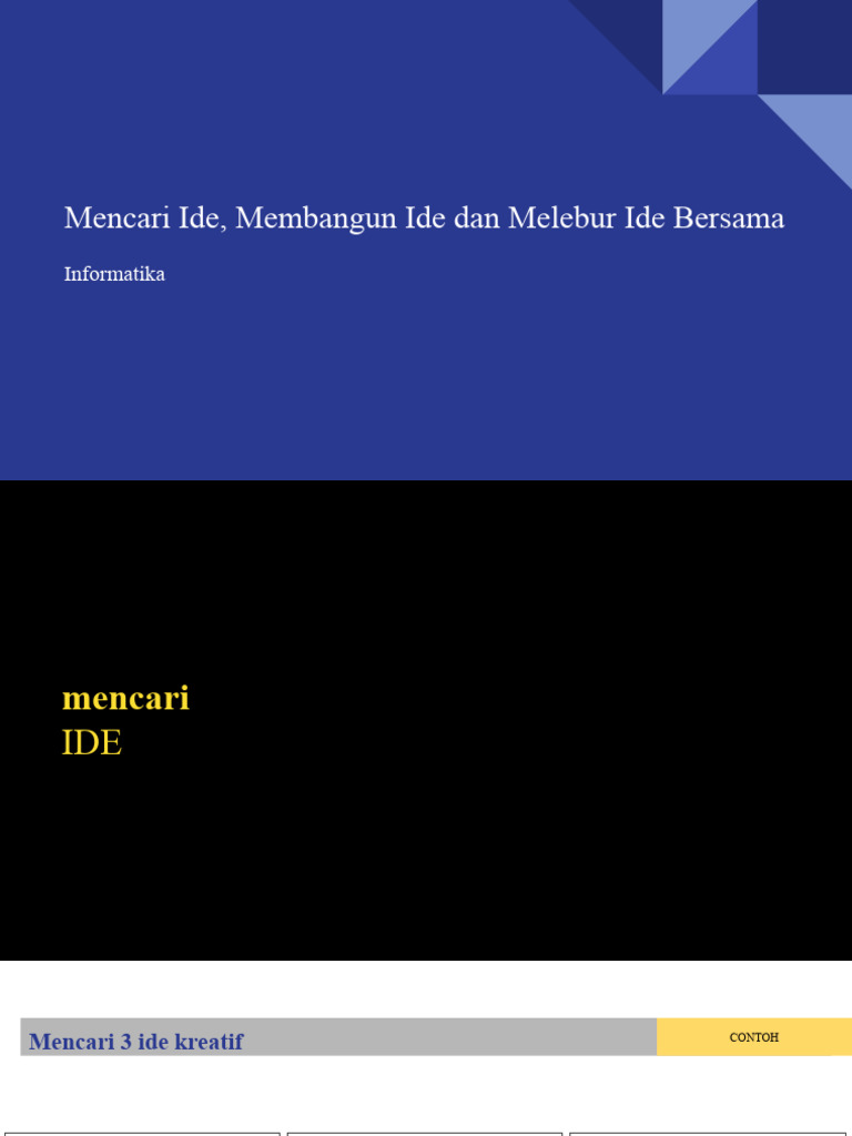 Mencari Ide, Membangun Ide Dan Melebur Ide Bersama | PDF