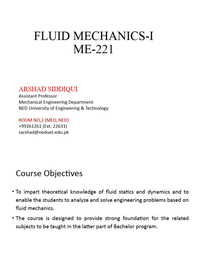 Chapter 1 (FM1) Class | PDF | Viscosity | Fluid Mechanics