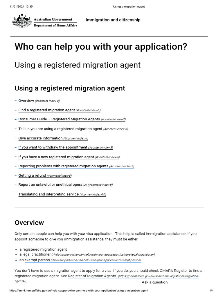 Using A Migration Agent AUST | PDF | Government | Justice
