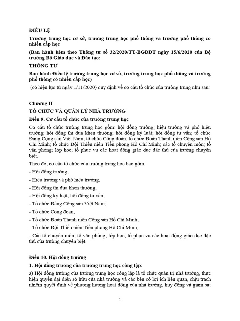 Nhóm 6 Bản Tổng hợp Tổ chức, bộ máy Trường THPT | PDF