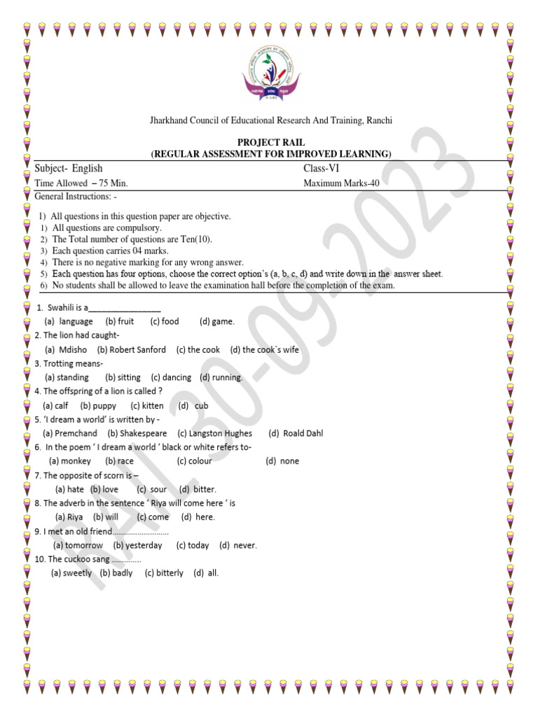 6 Class English | PDF