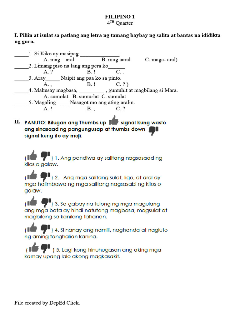 Fil 1 - Q4 - ST2 | PDF