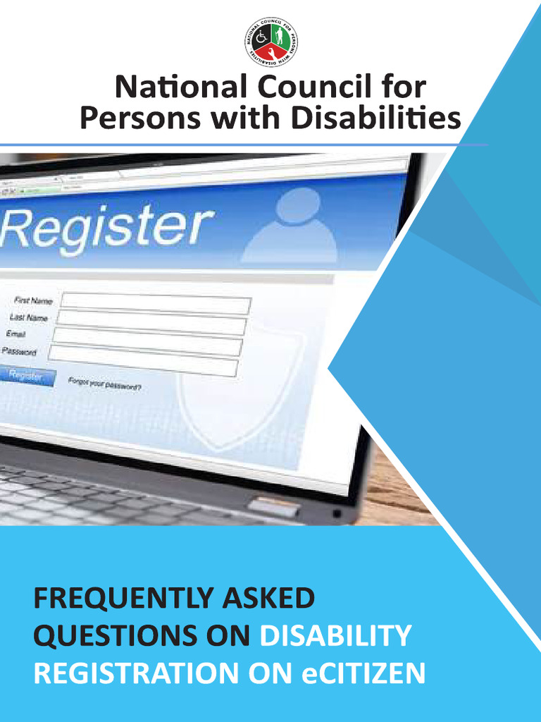 FAQs For Ecitizen Registration NCPWD | PDF
