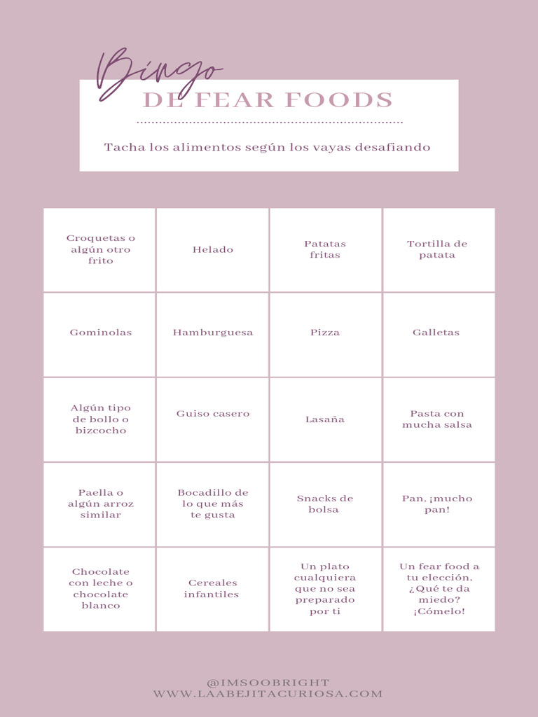 Bingo Fear Foods | PDF