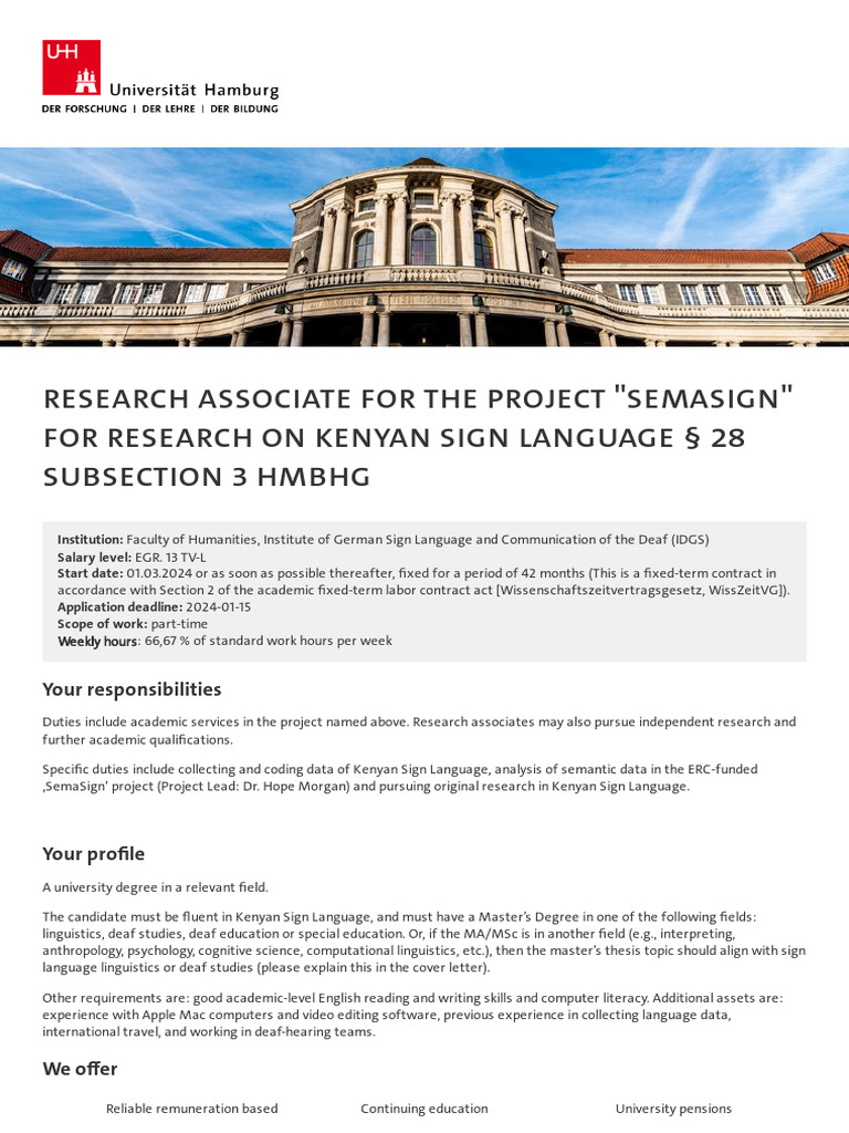 Kenyan Sign Language Research Job | PDF | Human Communication