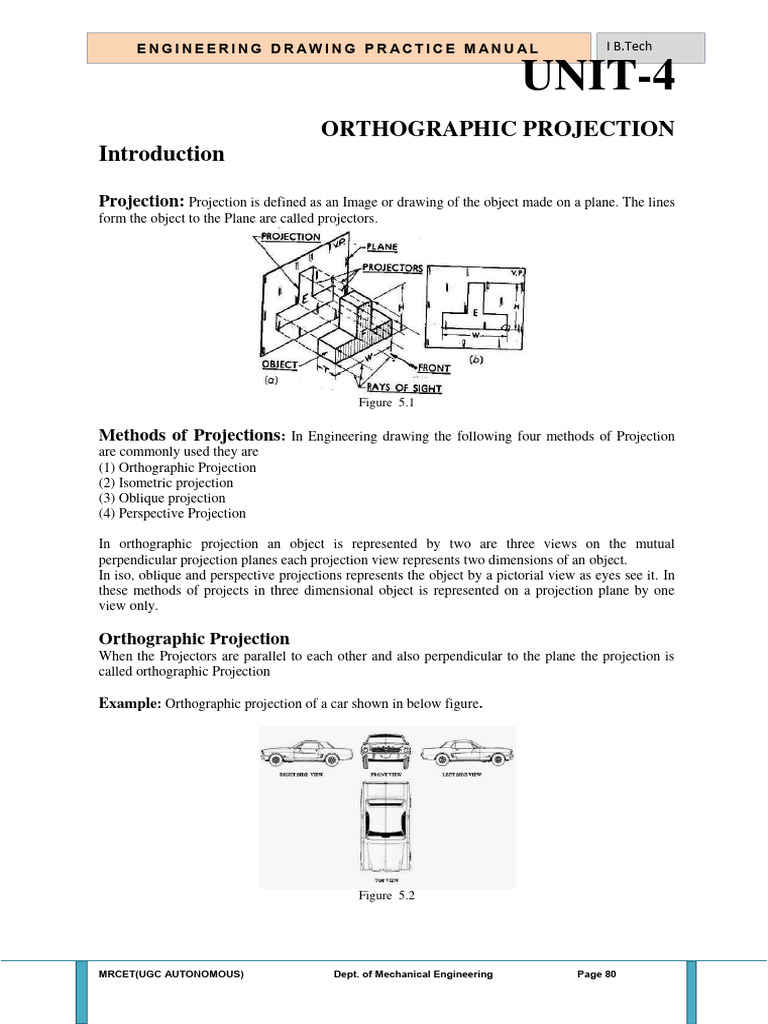 UNIT-4: Orthographic Projection | PDF | Cartesian Coordinate System ...