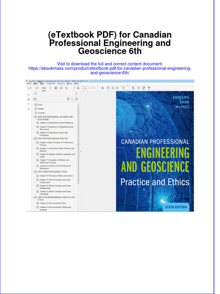 Etextbook PDF For Canadian Professional Engineering and Geoscience 6th | PDF