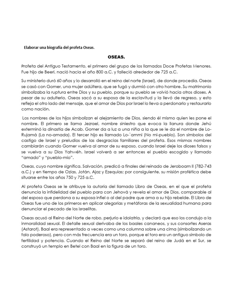 Biografía de Oseas | PDF | Oseas