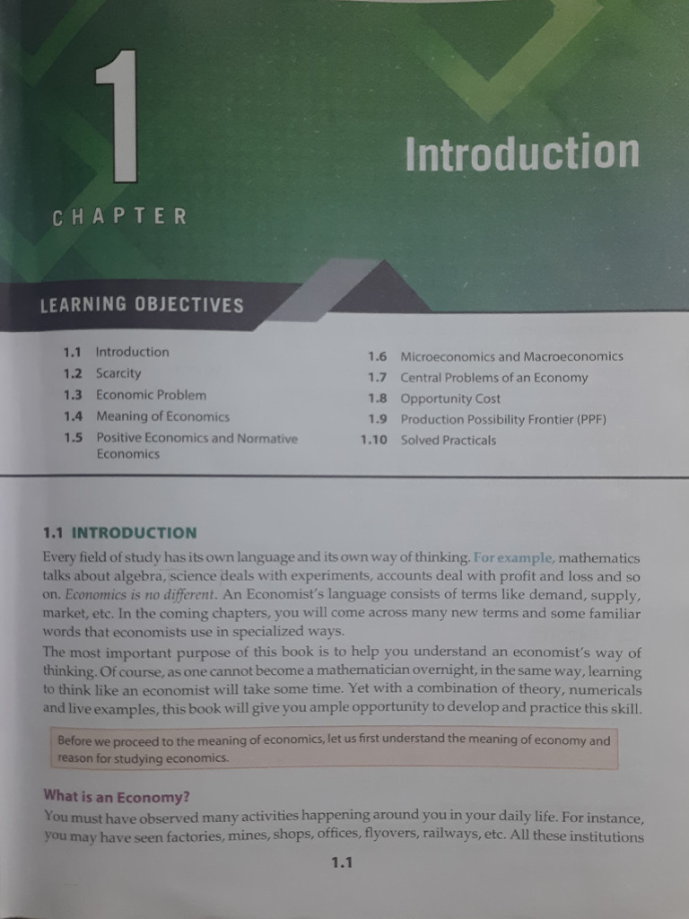 Eco Chapter 1 | PDF | Economics | Microeconomics