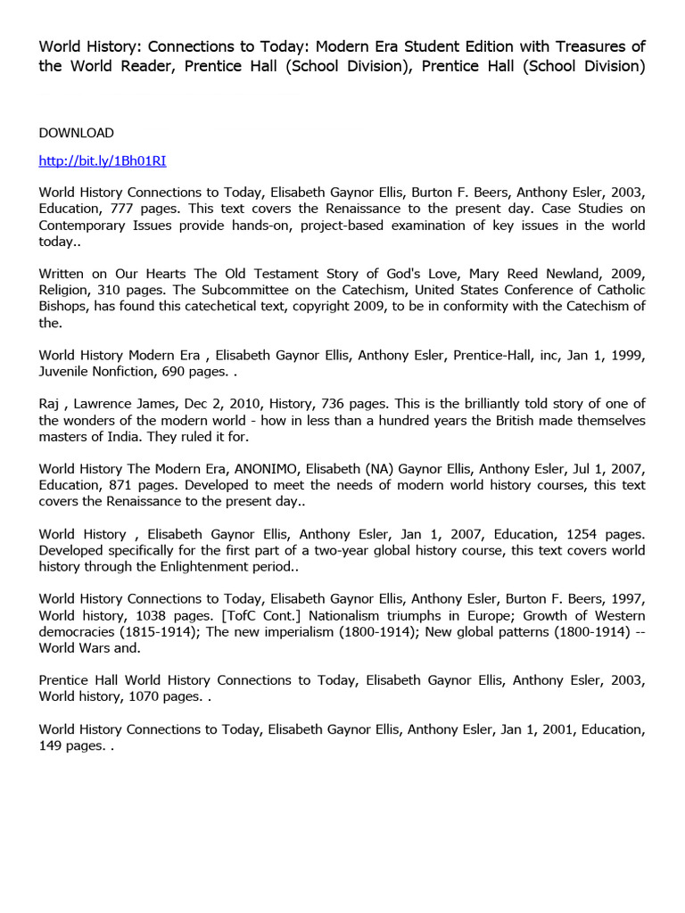World History Connections To Today Modern Era Student Edition With ...