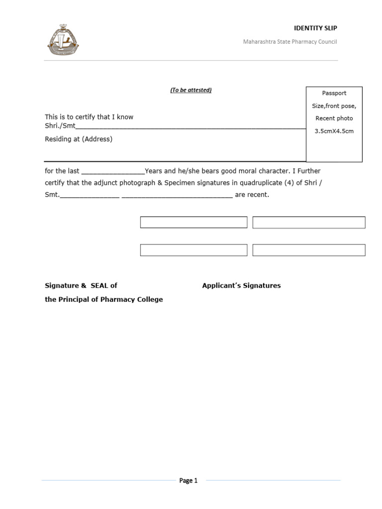 MSPC Identity Slip | PDF