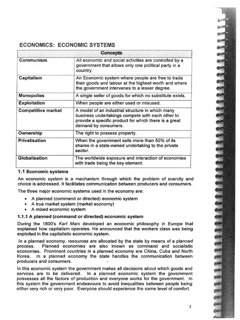 Topic 2 - Economic Systems | PDF