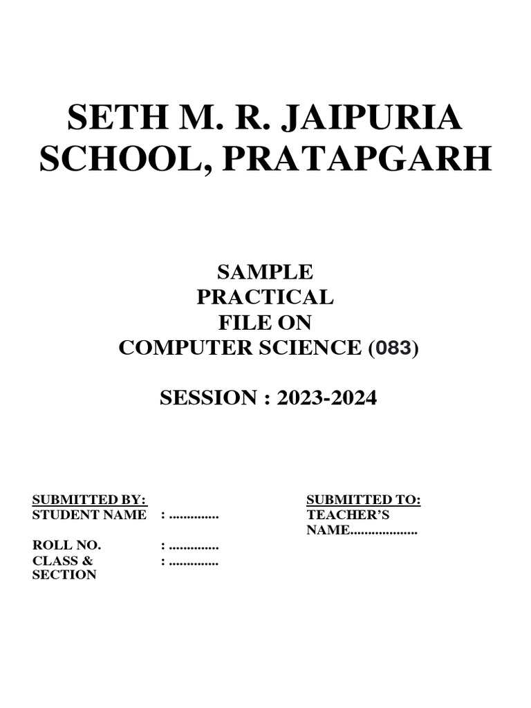 Computer Science Practical File Xii Download Free Pdf Queue Abstract Data Type Computer