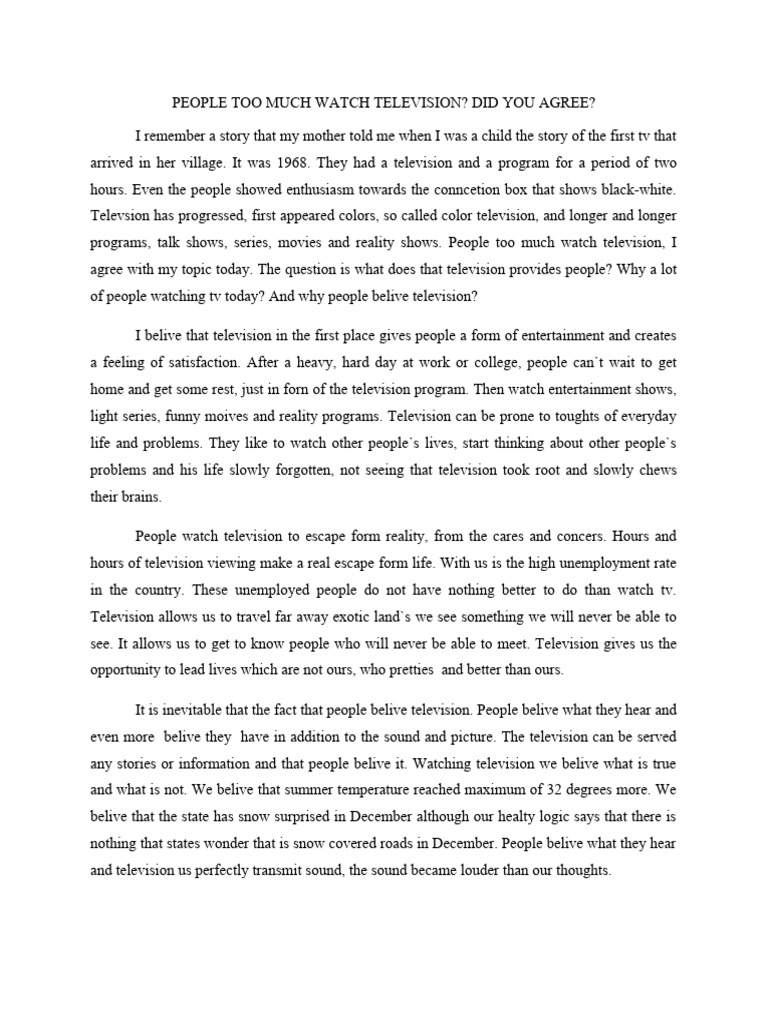 People Too Much Watch Television | PDF