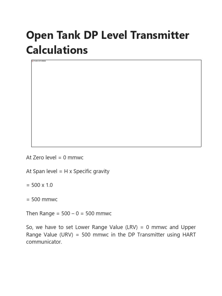Complete DP Level Transmitter Calculations | PDF | Pressure ...