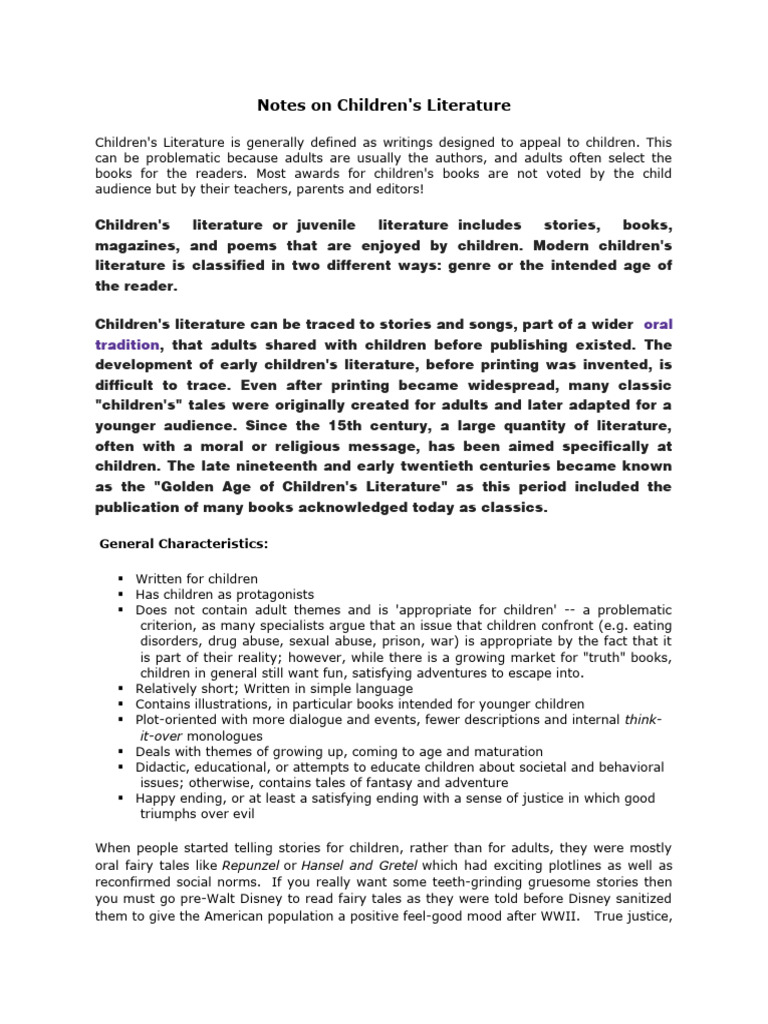 II Ba Eng Children Litt | PDF | Children's Literature