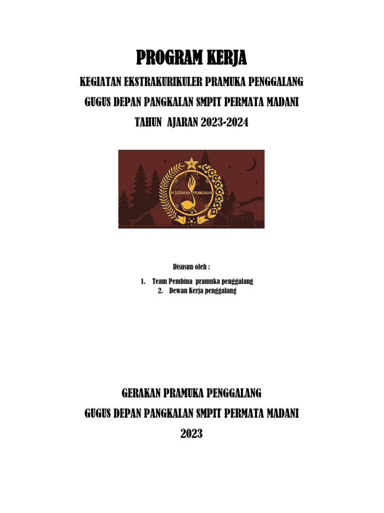 Program Kerja Pramuka | PDF | Bisnis | Ilmu Sosial
