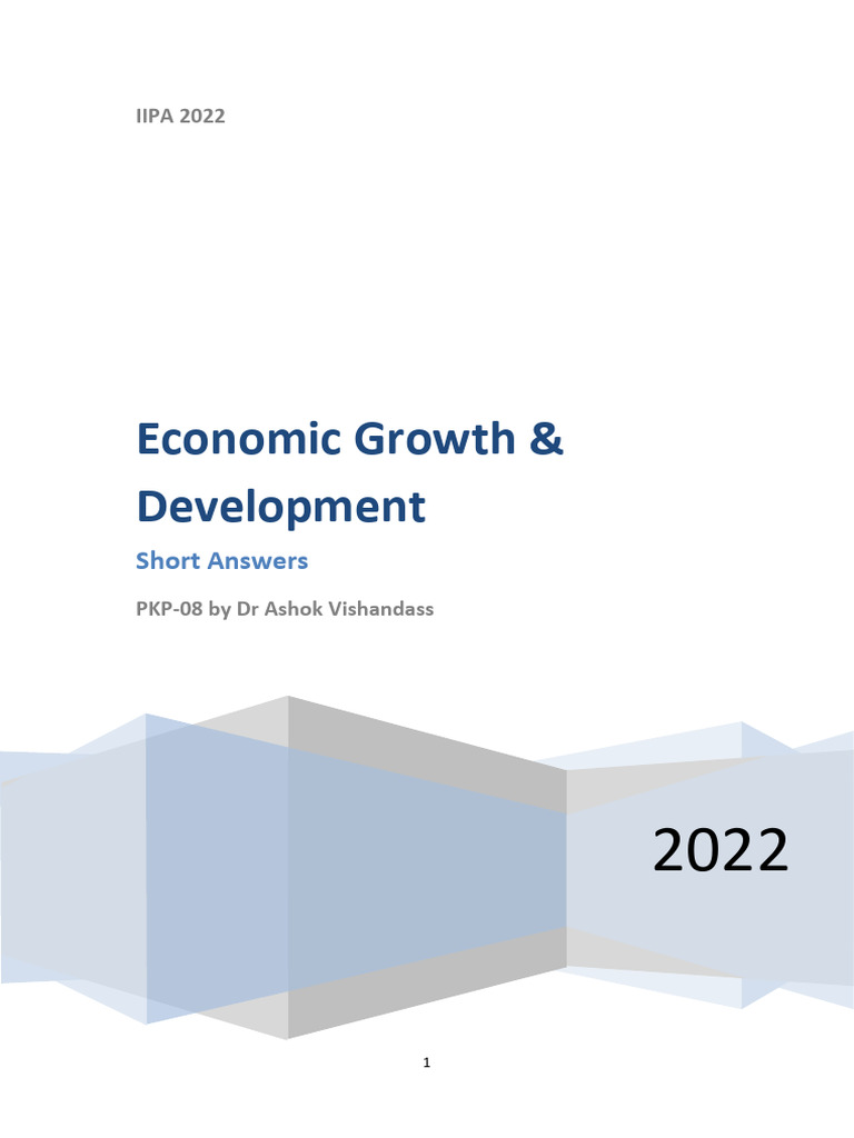 Economic Growth and Development Short Notes | PDF | Gross Domestic ...