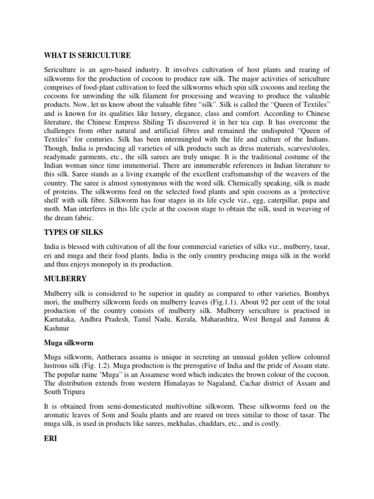 Sericulture | PDF | Silk | Pupa