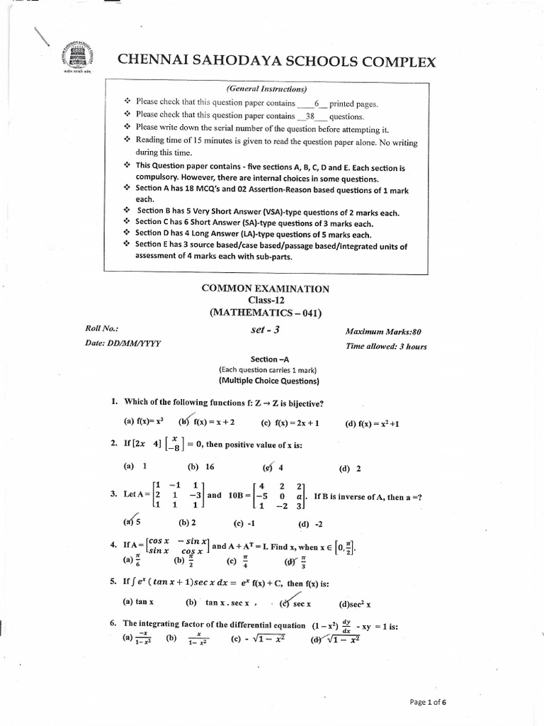 Sahodaya Paper - Set 3 | PDF