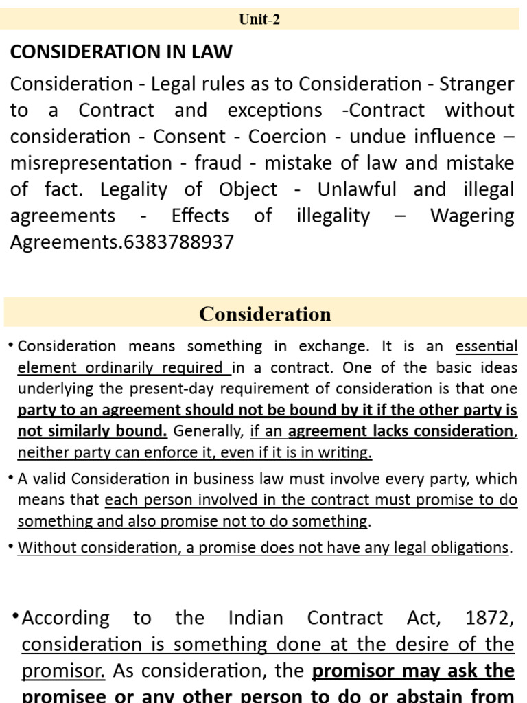 Unit 2 | PDF | Consideration | Debt