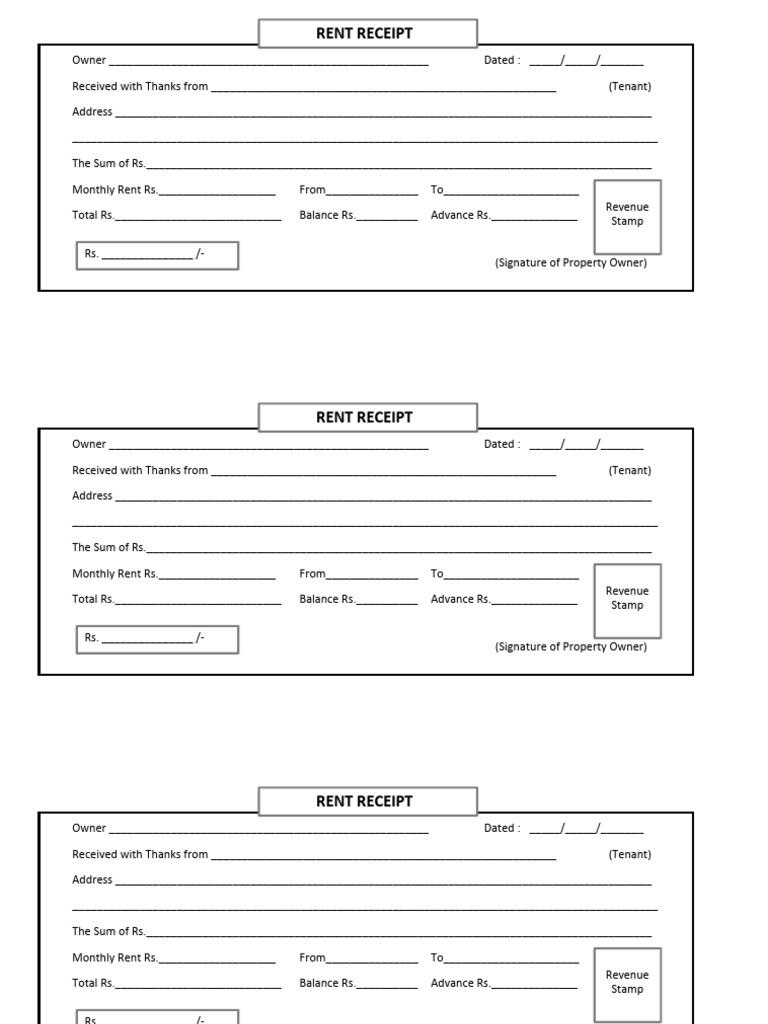 Rent Receipt Format | PDF | Urban | Money