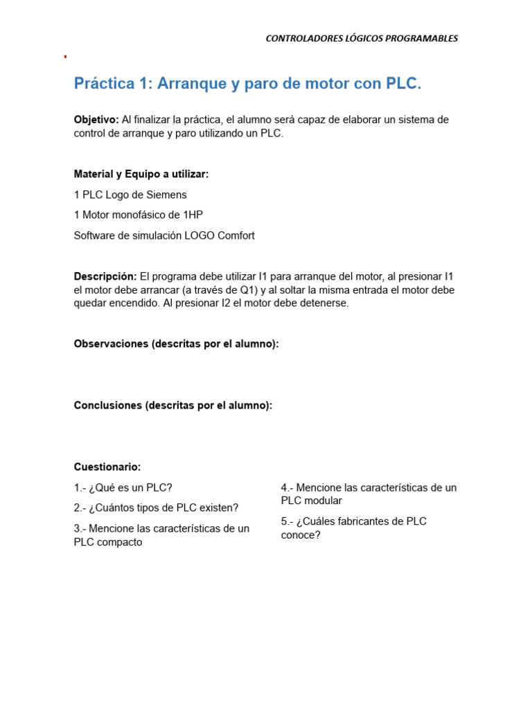 Manual de Pr-Cticas PLC | PDF | Semáforo | Controlador lógico programable