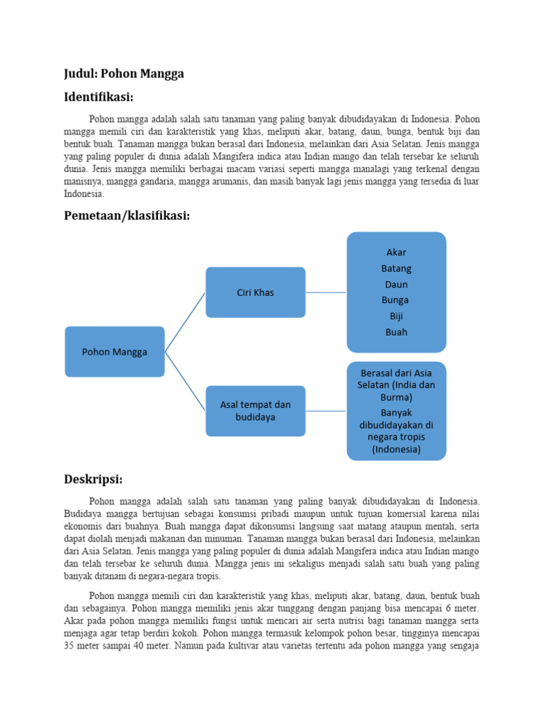 Ciri dan Karakteristik Pohon Mangga | PDF