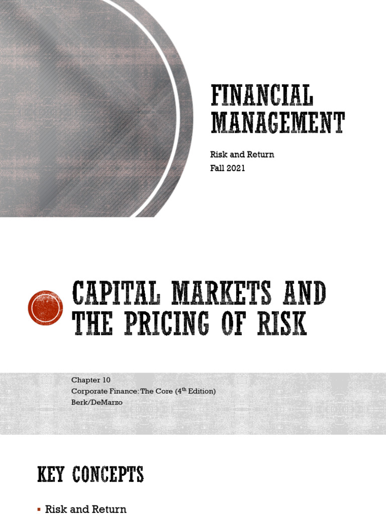 FM10 - Pricing of Risk | PDF | Financial Risk | Diversification (Finance)