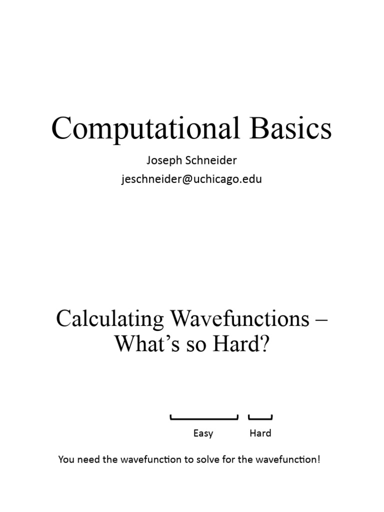 Computation Basics Slides | PDF | Molecular Orbital | Density ...
