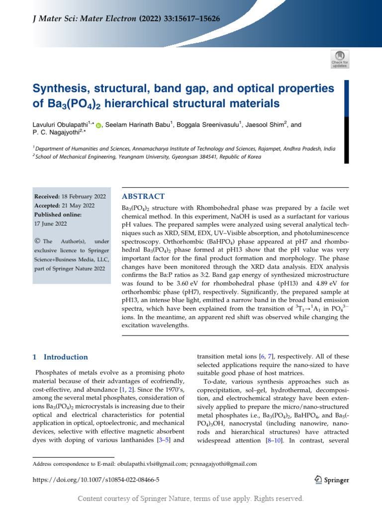 Synthesis Structural Band Gap And Optical Properti Pdf X Ray