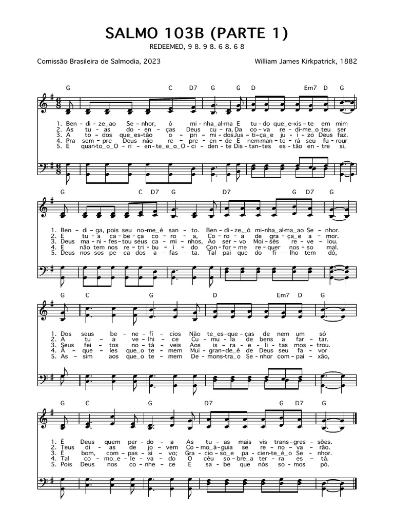 Salmo 103B Partitura 4 Vozes | PDF