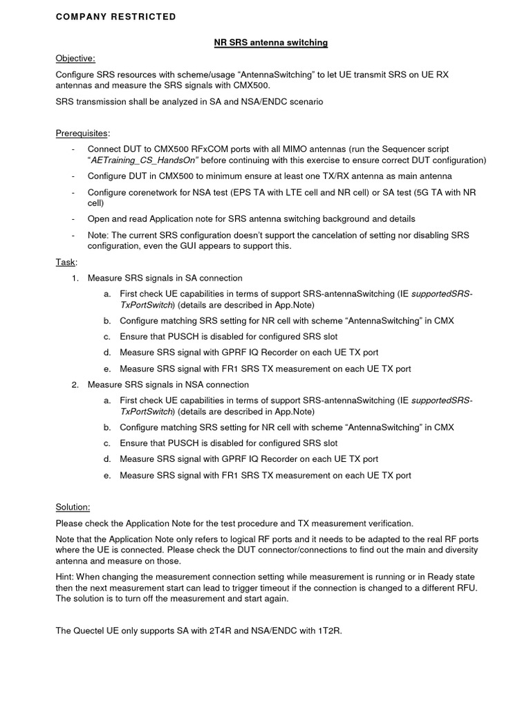 SRS AntennaSwitching HandsOn | PDF | Data Transmission | Computer ... SRS AntennaSwitching HandsOn | PDF | Data Transmission | Computer ...