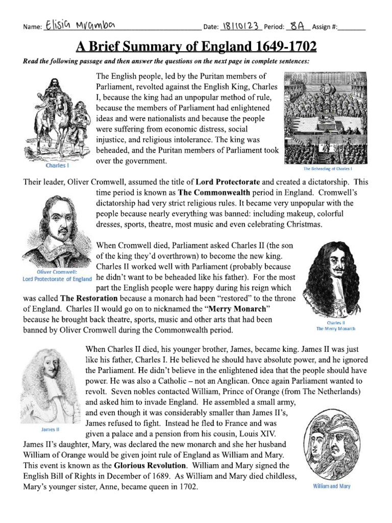 A Brief Summary of England | PDF