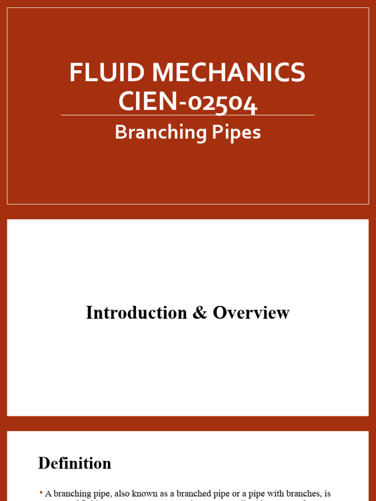 Branching Pipes | PDF | Fluid Dynamics | Plumbing
