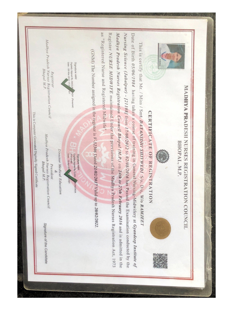 Madhya Pradesh Nurses Registration Council | PDF