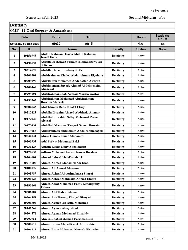 Student List in Halls | PDF