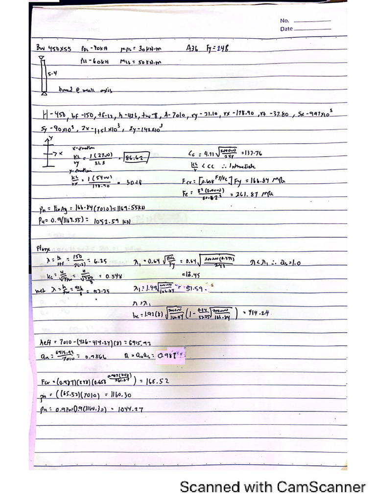 Example Problem (Steel Columns) | PDF