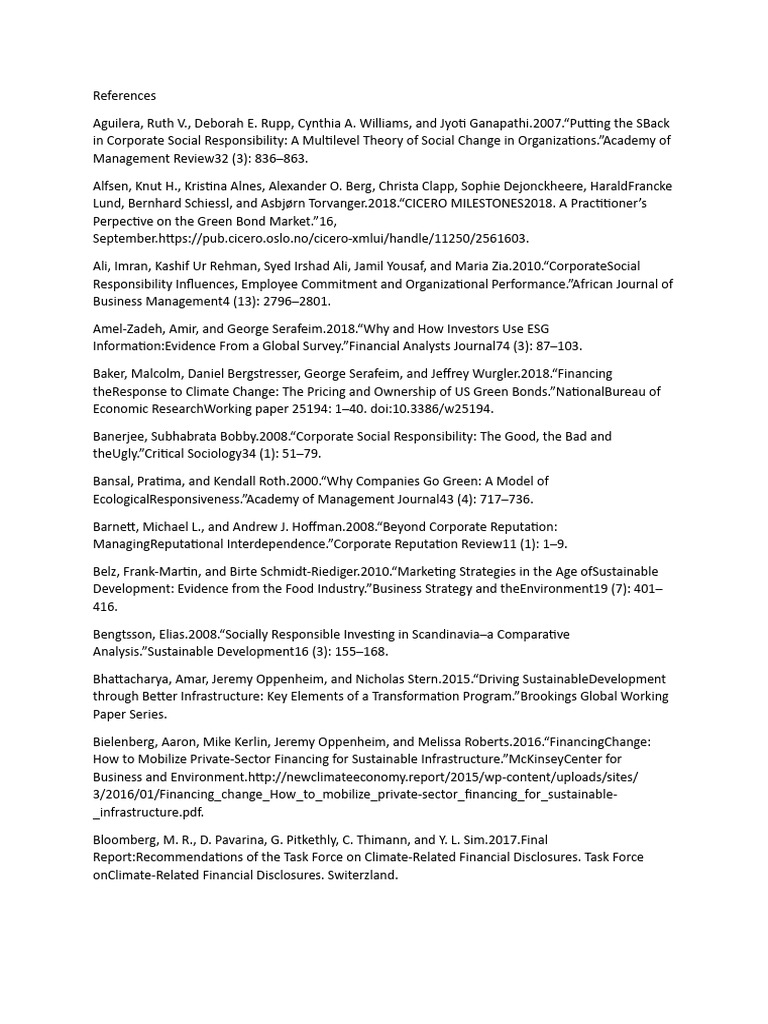 References Doc List | PDF | Corporate Social Responsibility | Economies