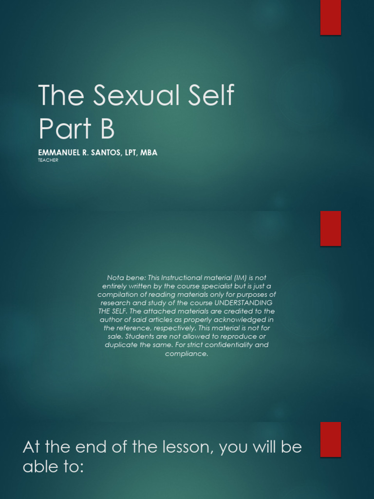 Lesson 7 The Sexual Self Part B PETA 7 | PDF | Sexual Dysfunction | Orgasm