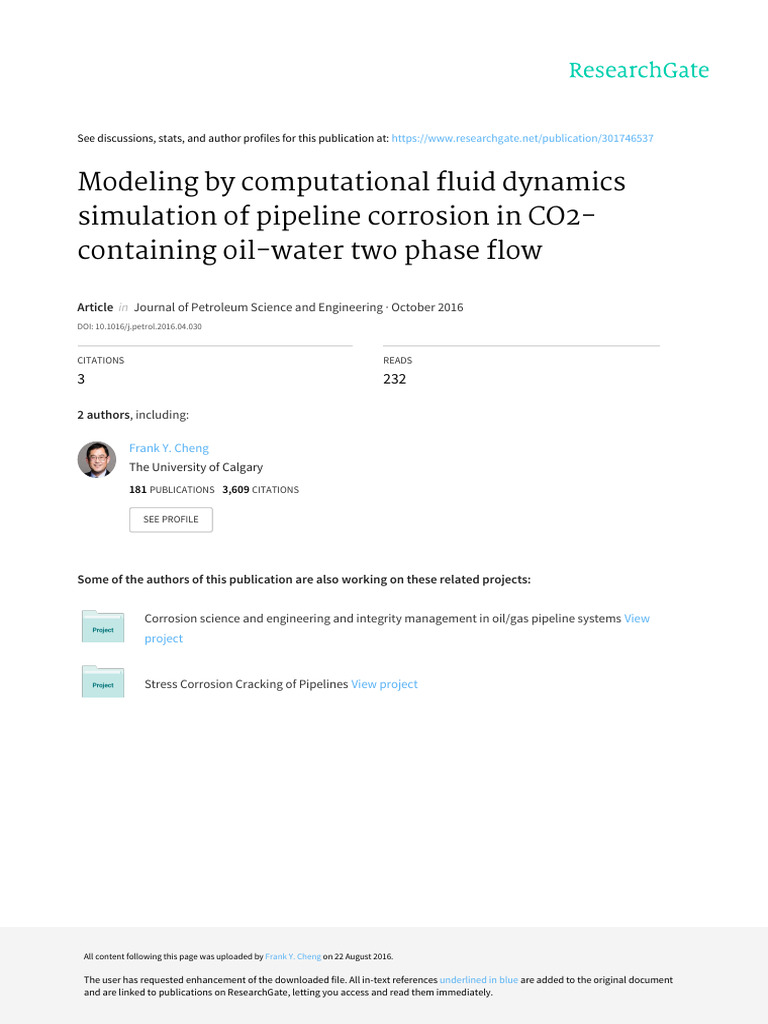 CFD Simulation of CO2 Pipeline Corrosion | PDF | Fluid Dynamics | Turbulence