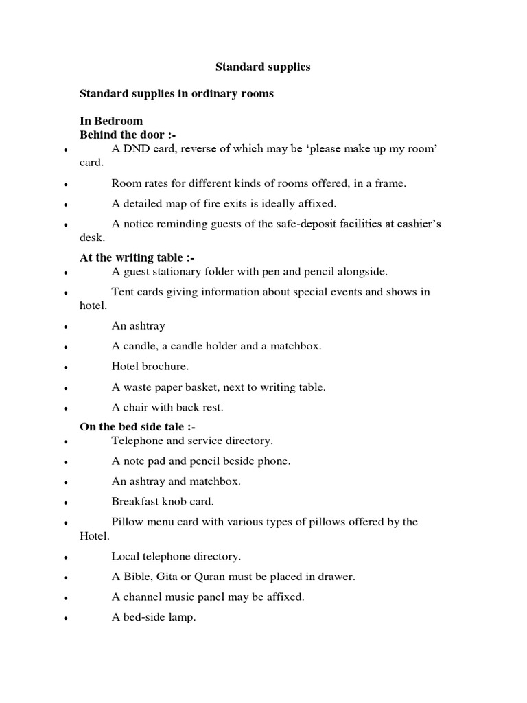 Standards Supplies | PDF | Drink | Home