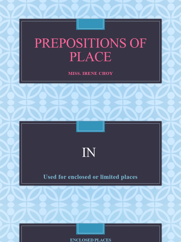 Prepositions Class | PDF