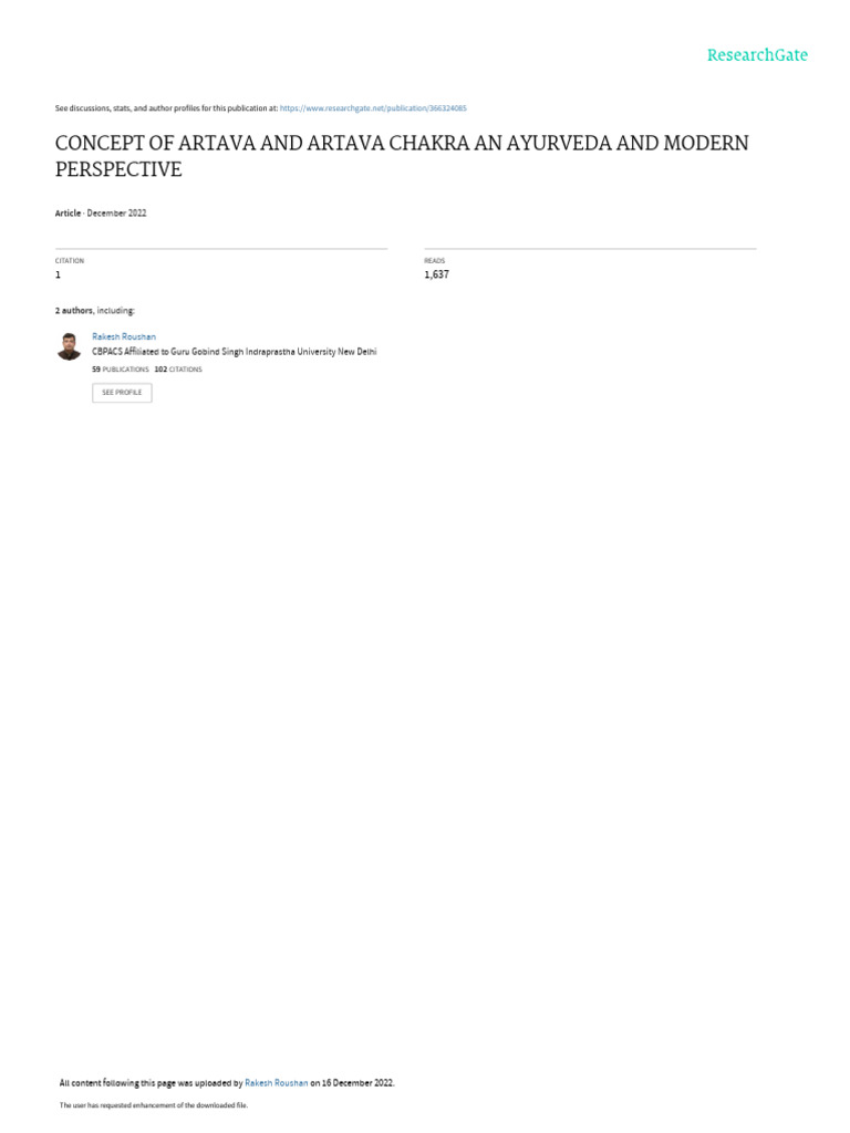 Concept of Artava and Artava Chakra An Ayurveda and Modern Perspective ...