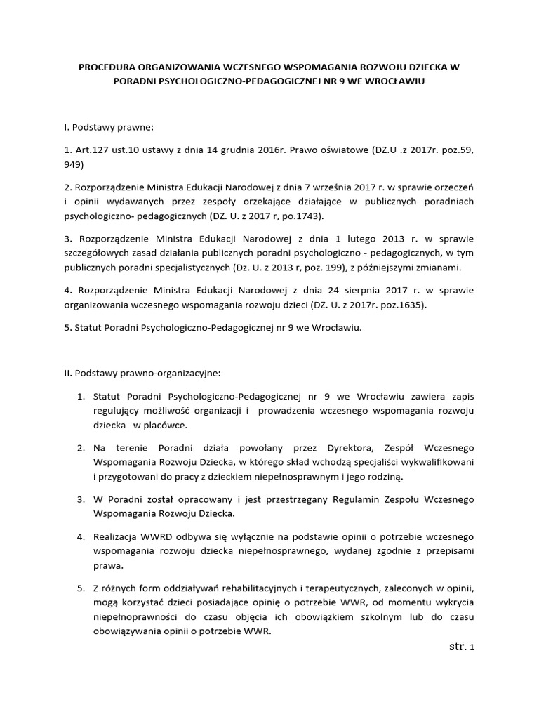 Procedura WWRD - Poprawiona 2020 | PDF